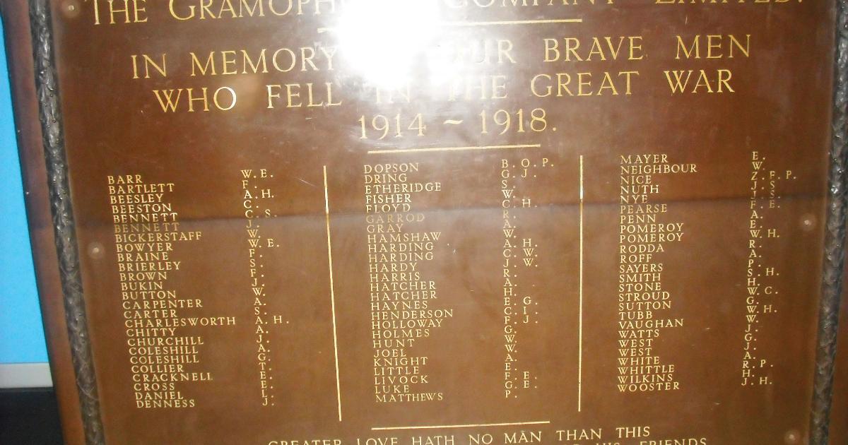 Brass Tablet at EMI Archive Trust - Hillingdon Council