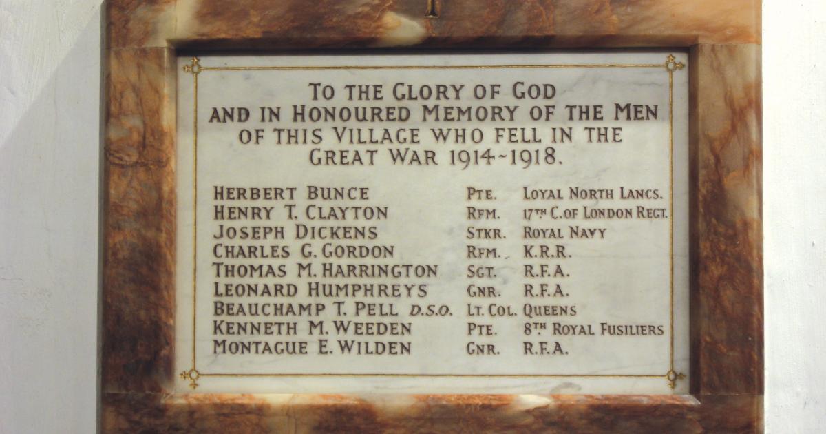 Plaque at St Giles Church - Hillingdon Council