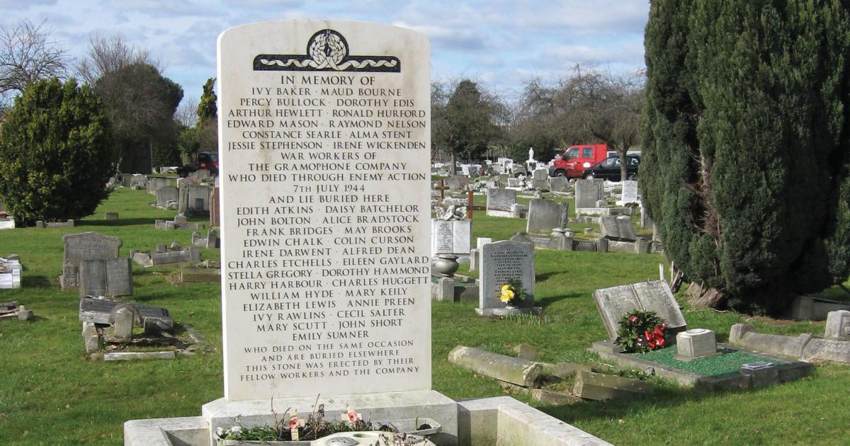 The Gramophone Company Memorial Stone at Cherry Lane Cemetery ...