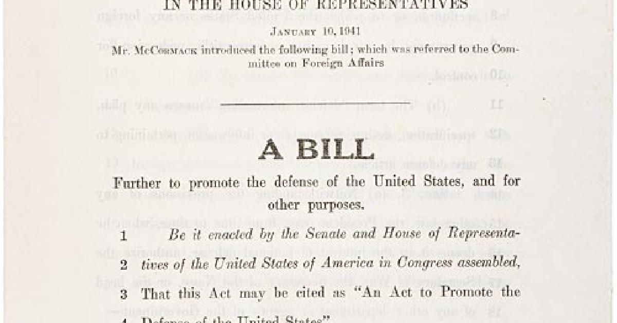 The Lend-Lease Act, 1941 - Hillingdon Council